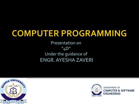 Computer Programming 4d Ppt