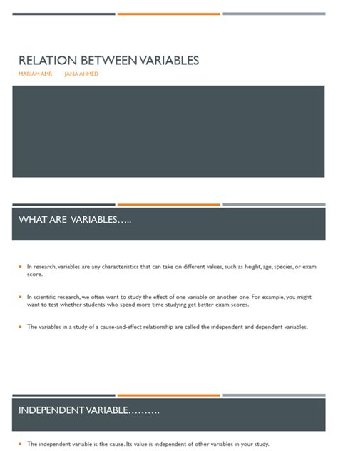Relation Between Variables Pdf Dependent And Independent