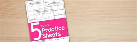 Fifth Grade Math Practice Sheets Practice Workbook 5th Grade Skills