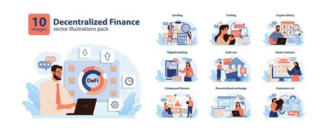 Defi Decentralized Finance Set Smart Distributed Ledger 41176674 Vector Art At Vecteezy