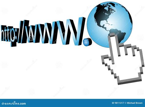Cursor Click On World Wide Web 3d Url Stock Vector Illustration Of