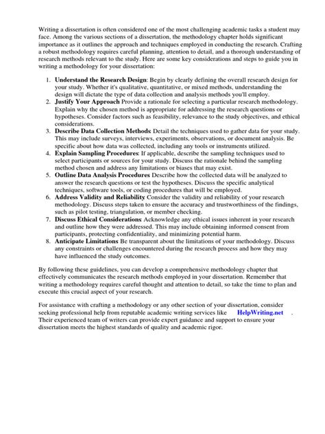 How To Write A Methodology For Your Dissertation Pdf Methodology