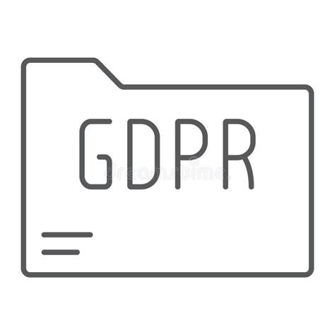 Gdpr Thin Line Icon Set General Data Protection Regulation Symbols Collection Vector Sketches
