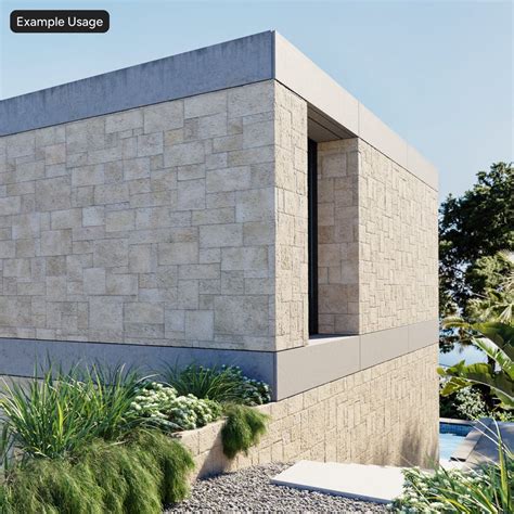 Bubbled Stone Block Wall Texture Light Beige Poliigon