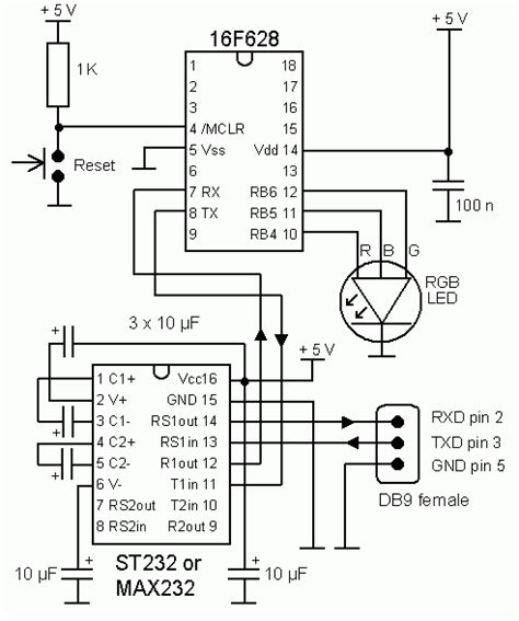 computer controlled programmable rgb led driver pic16f628 pwm