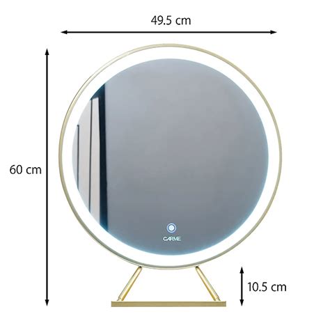 Lucia Large Gold Frame Touch Sensor Led Makeup Mirror With Lights