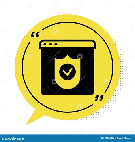 Black Browser With Shield Icon Isolated On White Background Security