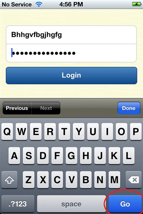 Objective C Iphone Default Keyboard Go Button Action Not Working