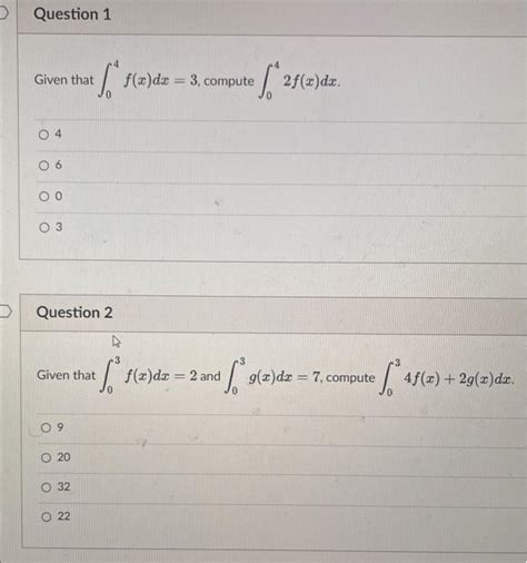 solved given that ∫04f x dx 3 compute ∫042f x dx 4 6 0 3
