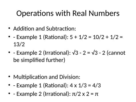 Operations With Real Numbers Presentation 1 Pptx