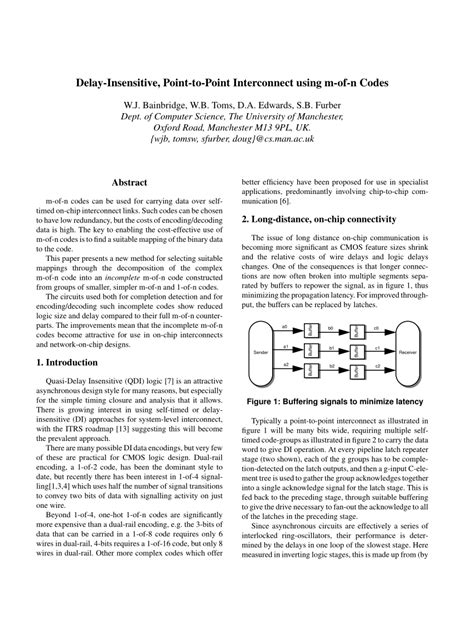 Pdf Delay Insensitive Point To Point Interconnect Using M Of N Codes