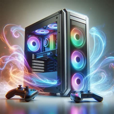 Premium Photo A Computer With A Rainbow Of Colors On The Bottom