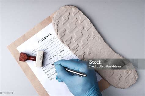 Shoe Footprint Forensic Evidence Analysis Of Plaster Cast In Police