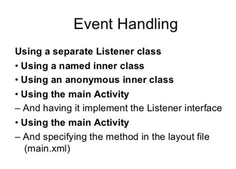 Event Handler Implementation Within Activity Class Itebooks In Hindi