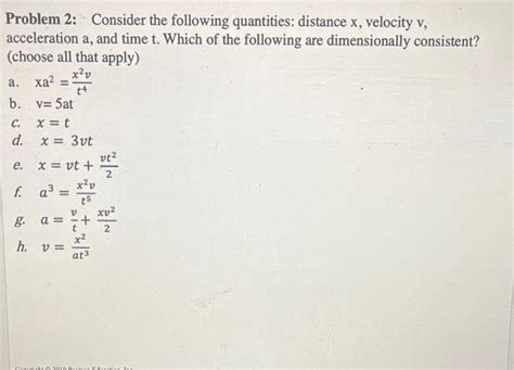 Solved Problem 2 Consider The Following Quantities