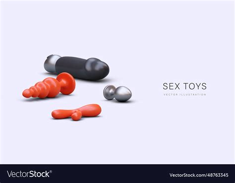 Poster With Realistic Sex Toys Stimulation Vector Image