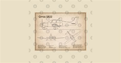 Cirrus Sr22 Airplane Blueprint Plans Sd Drawing Illustration