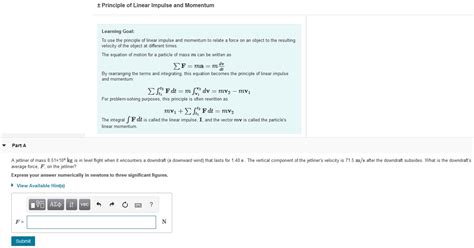 Solved Principle Of Linear Impulse And Momentum Learning
