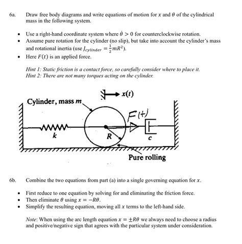 Solved A Draw Free Body Diagrams And Write Equations Of Chegg