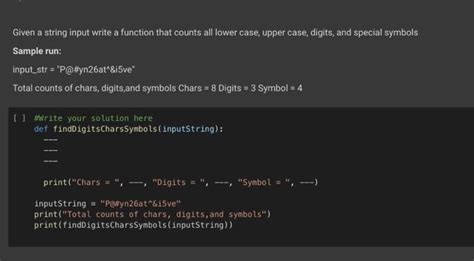 Solved Given A String Input Write A Function That Counts All Chegg
