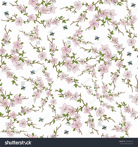 Blooming Tree Background Seamless Stock Vector Royalty Free 260280254 Shutterstock