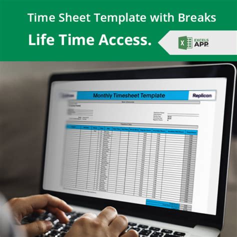 Time Sheet Template With Breaks Excels App