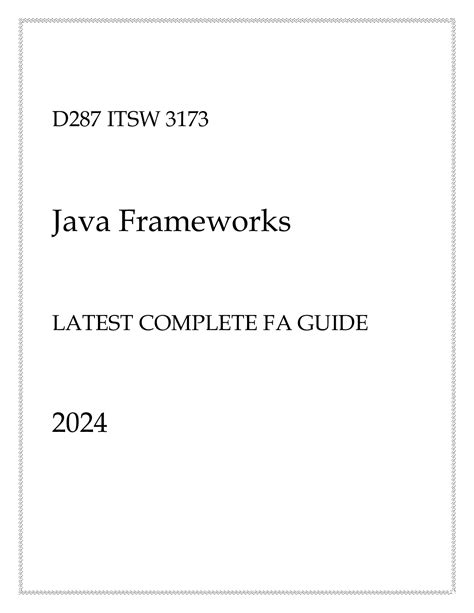 Wgu D287 Itsw 3173 Java Frameworks Latest Complete Fa Guide 2024