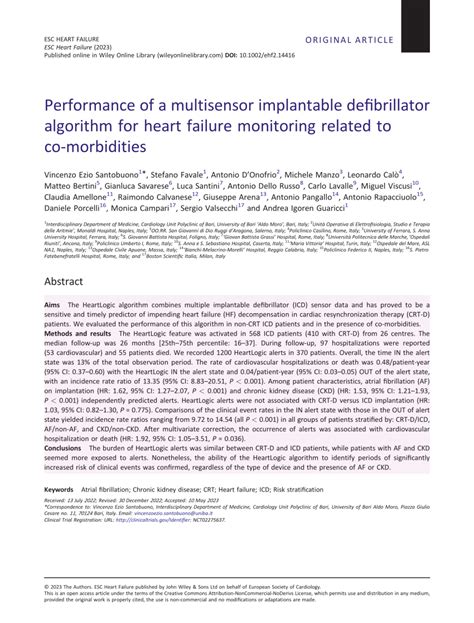 Pdf Performance Of A Multisensor Implantable Defibrillator Algorithm