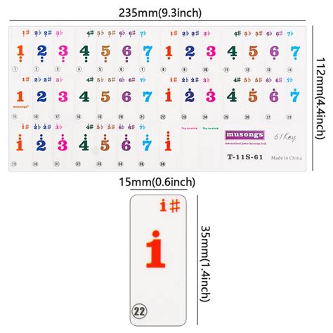 49 61 Key Music Decal Notes Piano Keyboard Sticker Grandado