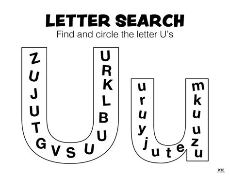 Letter U Template Free Printable