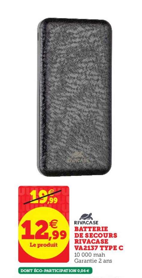 Promo Batterie De Secours Rivacase Va2137 Type C chez Hyper U ...