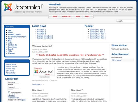 Joomla 1 5 New Frontend Template