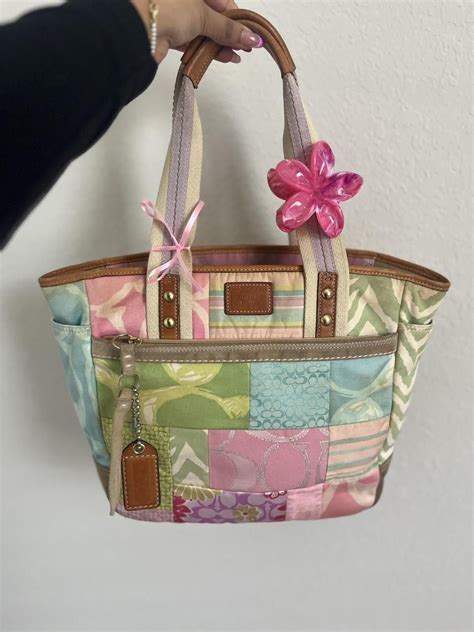 ⋆˚࿔ Rare Vintage Coach Hampton Spring Patchwork Mini Depop Purses And Bags Girly Bags