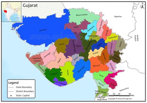 Gujarat Map Map Of Gujarat State Districts Information And 45 Off