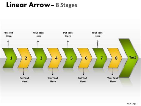 Linear Arrow 8 Stages 12 Templates PowerPoint Presentation Slides Template PPT Slides