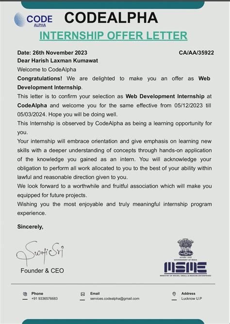 Harish Kumawat On Linkedin Codealpha Codealphainternship Internship