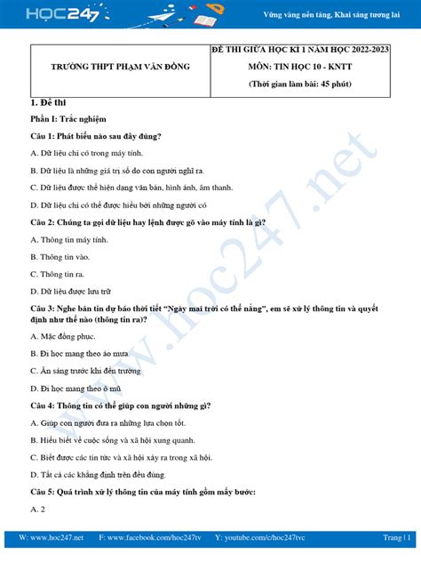 Đề ôn Tập Tin Pdf