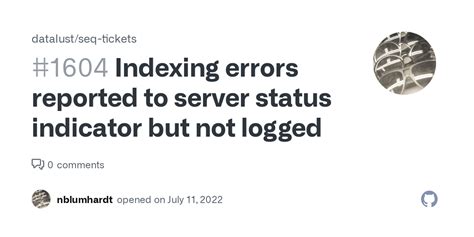 Indexing Errors Reported To Server Status Indicator But Not Logged