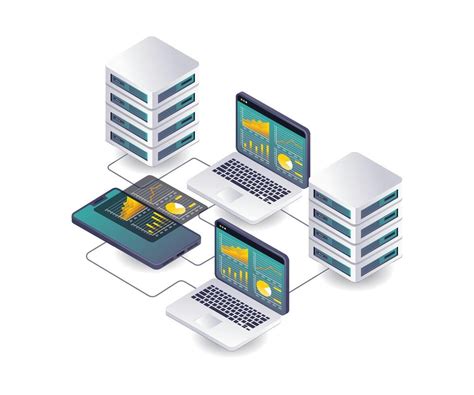 Analysis Data On Cloud Server Hosting Technology 47546726 Vector Art At