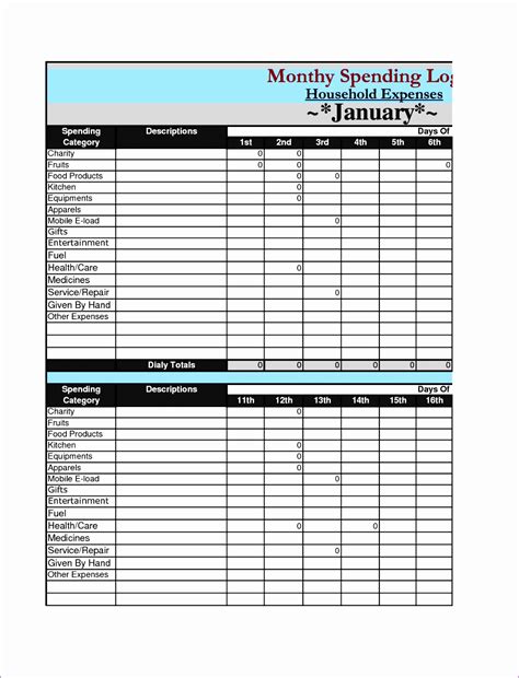 Daily Income And Expense Excel Sheet 1 Expense Spreadsheet Template 5