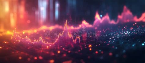 Bold Area Graph With Sharp Spikes And Colorful Highlights Stock
