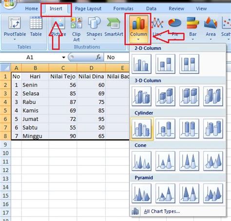 Cara Nak Buat Column Di Excel