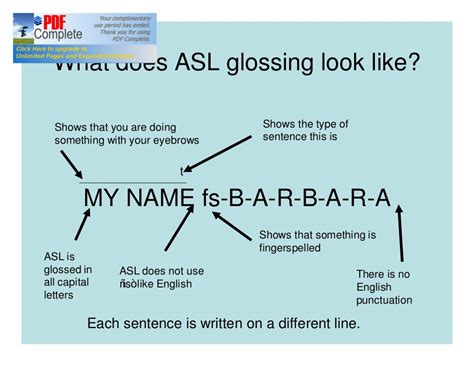 Asl Glossing