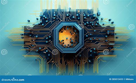 Circuit Cpu Pcb Illustration Royalty Free Cartoon 285013433