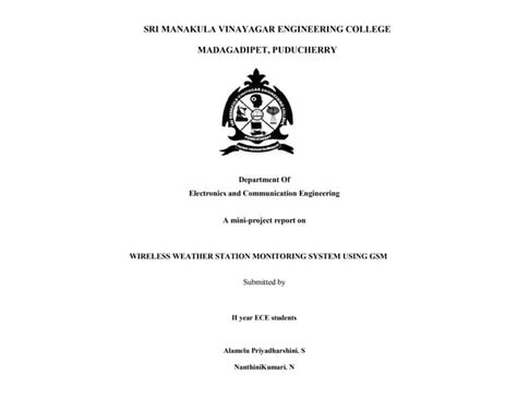 Wireless Weather Station Monitoring System Pdf