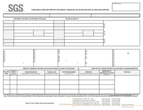 Sgs Sample Submission Form Pdf