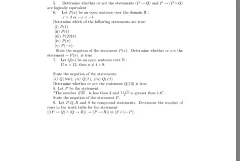 Solved PAQ Determine Whether Or Not The Statements P Chegg