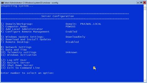 Explore Sconfig Options On Windows Server Core Installation