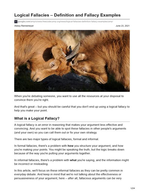 Understanding Logical Fallacies Explained Pdf Fallacy Argument