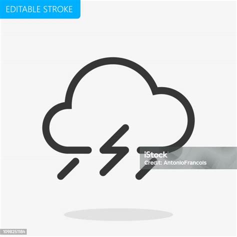 나쁜 날씨 아이콘 편집 가능한 선 비입니다 픽셀 완벽 한입니다 벡터 0명에 대한 스톡 벡터 아트 및 기타 이미지 0명 3차원 형태 개념 Istock